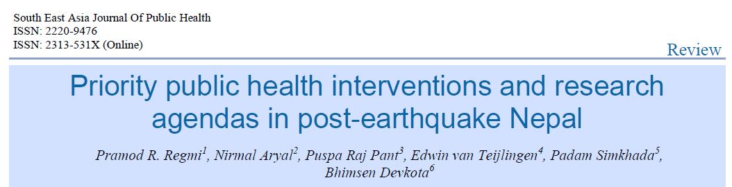 BU Research Blog | New paper Dr. Pramod Regmi | Bournemouth University