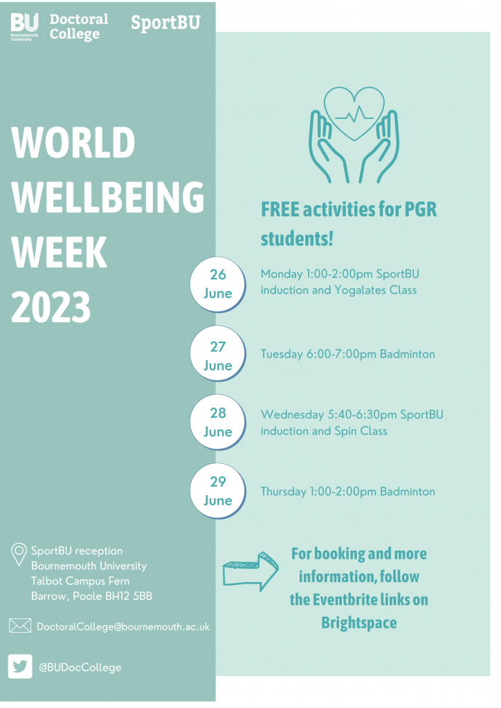 BU Research Blog | World Wellbeing Week 2023 – Free PGR activities ...
